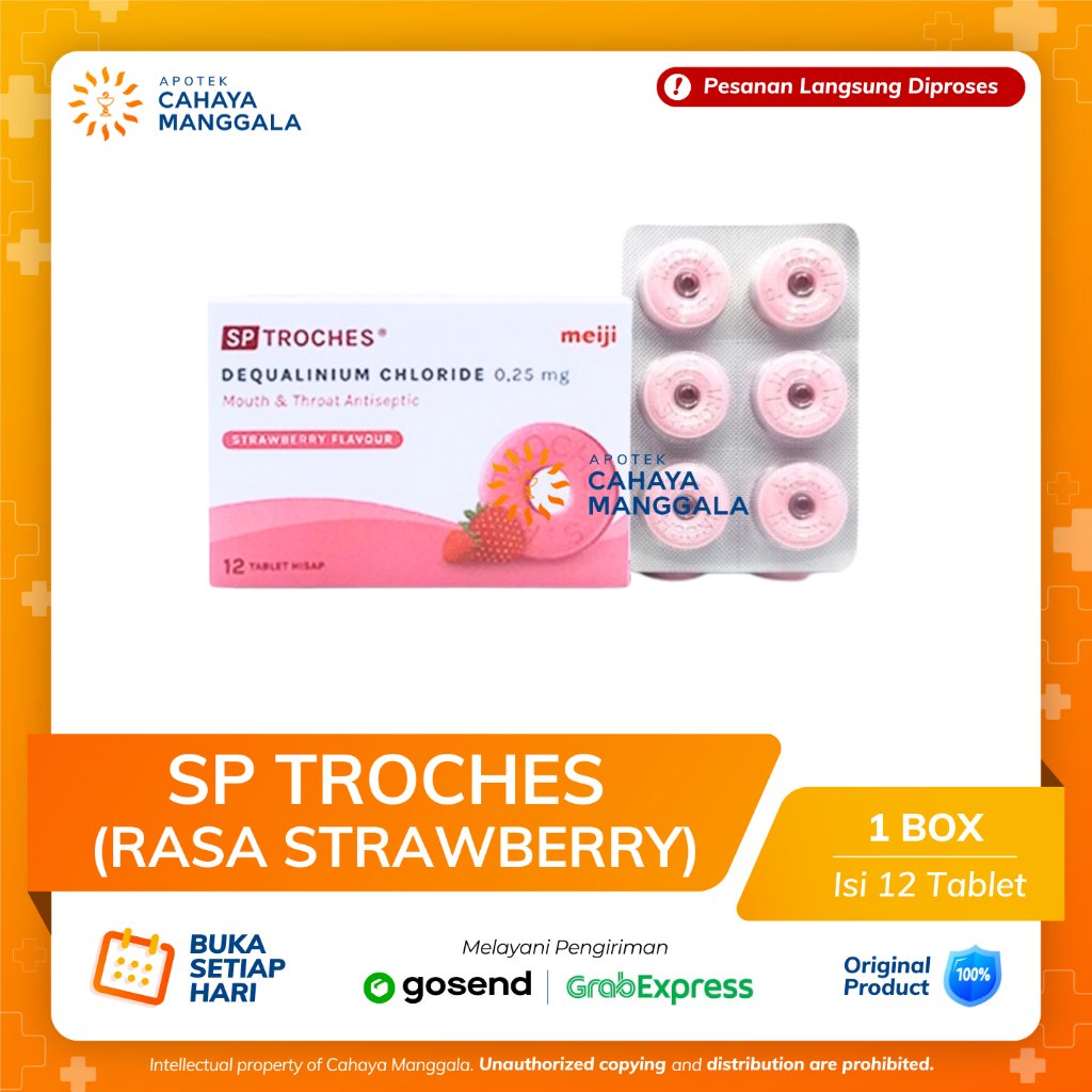 Jual SP TROCHES RASA STRAWBERRY @ 12 TABLE | Shopee Indonesia