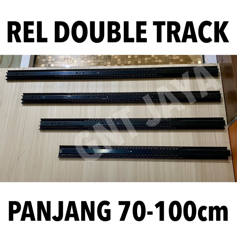 Jual 1pasang 2pcs REL DOUBLE TRACK PANJANG 70cm 80cm 90cm 100cm rail ...