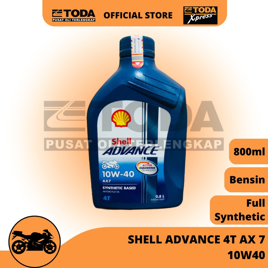 Jual Oli Shell Advance AX7 4T 10W40 800ml Original Oli Mesin Motor ...