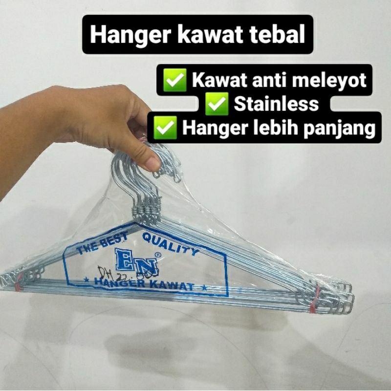 Jual [isi 12] hanger tebal / kastok / kapstok / gantungan baju ...