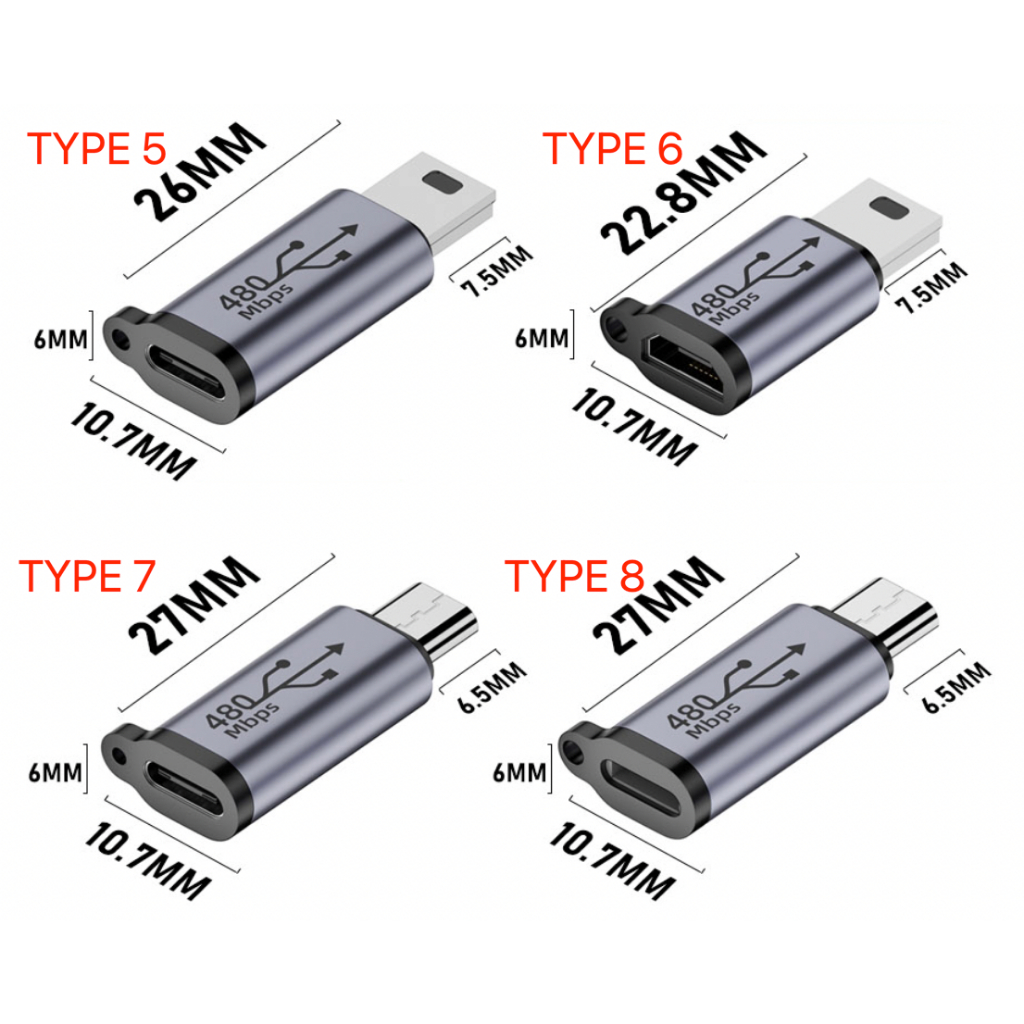 Jual Adaptor Adapter Converter Lightning, MICRO USB, USB Type C, Mini ...
