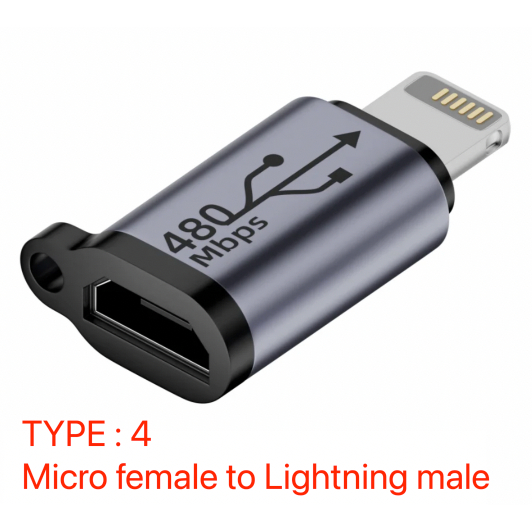 Jual Adaptor Adapter Converter Lightning, MICRO USB, USB Type C, Mini USB Female To USB Type C ...