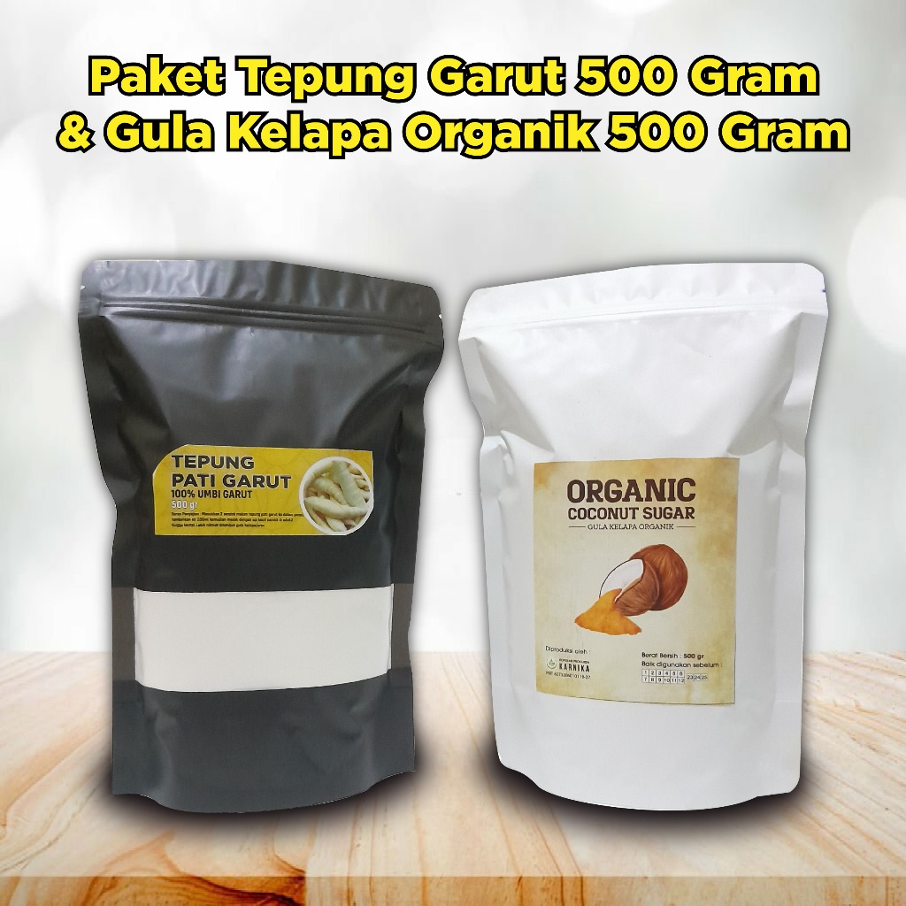 Jual Paket Tepung Umbi Garut Pati Irut Asli 500gr & Gula Kelapa Organik ...