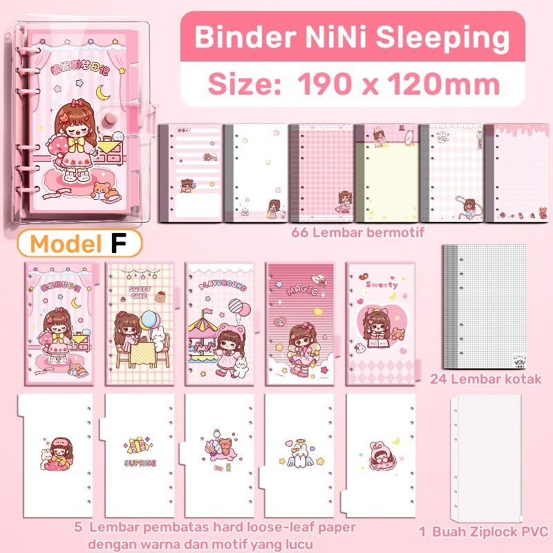 Jual Binder note lucu aesthetic /Notebook journal kartun/Buku catatan ...