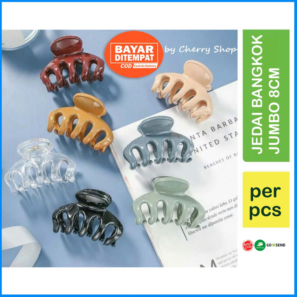 Jual [JEDAI JUMBO 8 CM] JEDAI BANGKOK JUMBO | RAMBUT BESAR | JEPITAN RAMBUT 5 GIGI 8 CM | Shopee ...