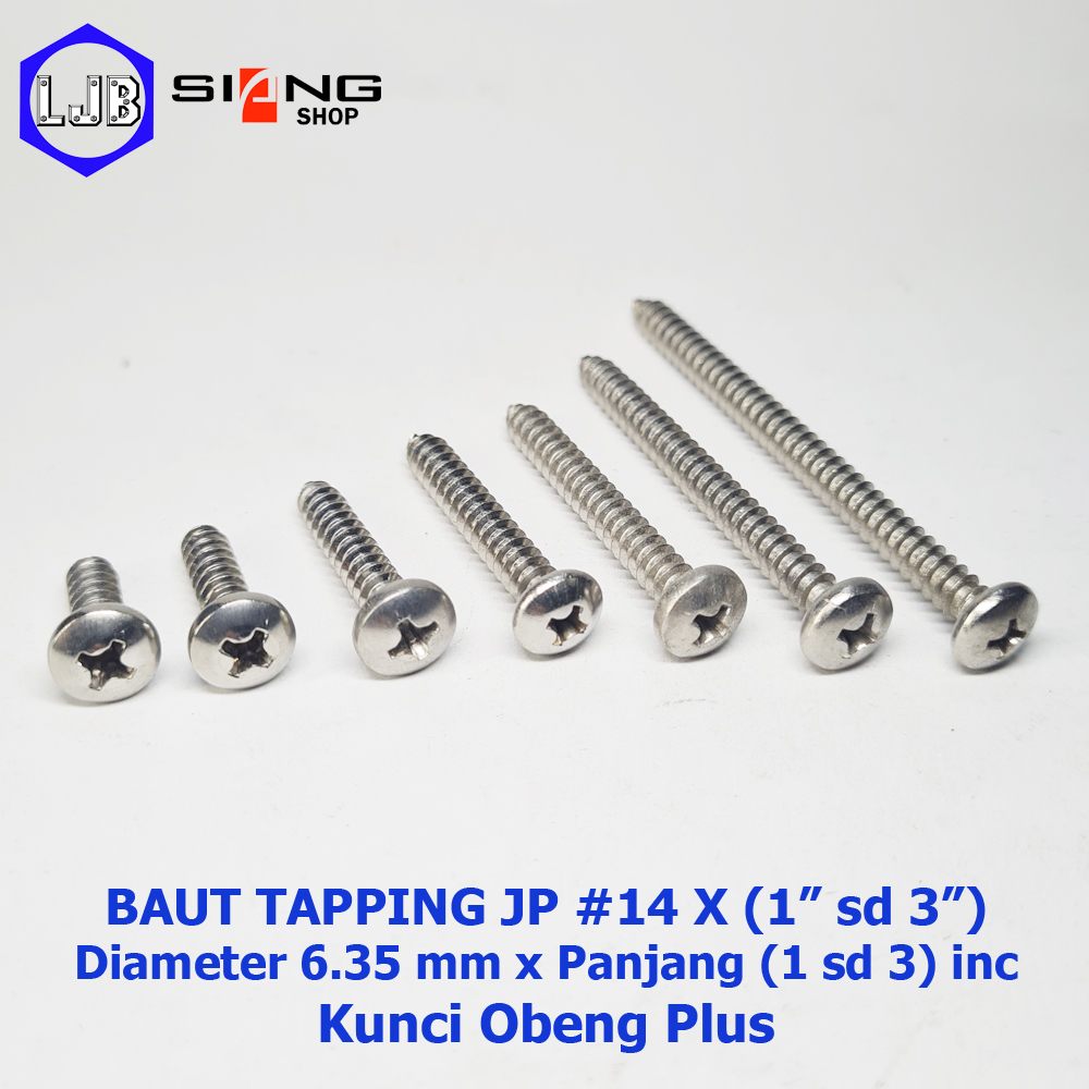 Jual Baut Stainless Sekrup Tapping Screw JP #14 | Shopee Indonesia