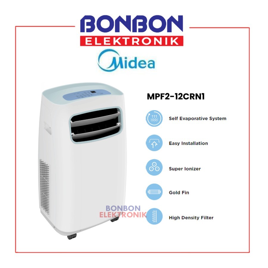 Jual Midea AC Portable 1.5PK MPF2-12CRN1 / MPF2 12CRN1 Gold Fin Ionizer ...