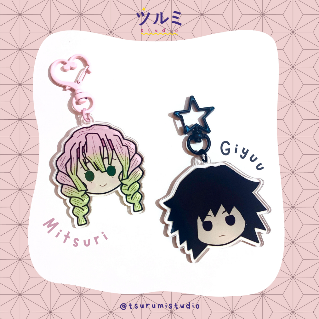 Jual Demon Slayer: Kimetsu No Yaiba Mitsuri & Giyuu Keychain ...