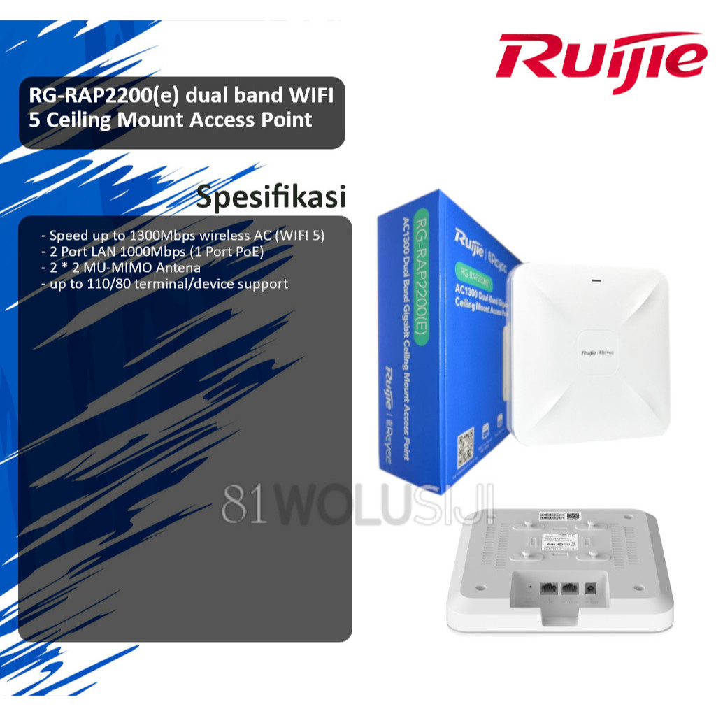 Jual Ruijie RG RAP2200(e) Dual band Gigabit Wireless AC Router 1300Mbps ...