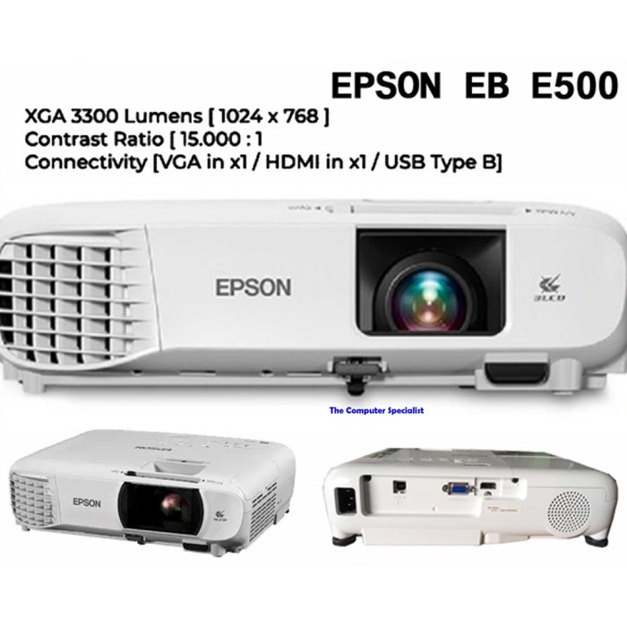 Jual Projector Epson EB E500 XGA 3300lumens (Garansi Resmi Epson ...