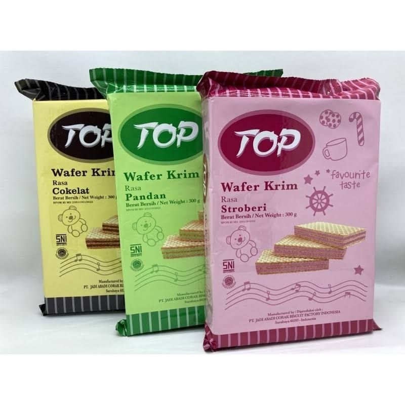 Jual TOP WAFER KRIM RASA COKLAT | STROBERY | VANILLA NETTO 300 GR ...