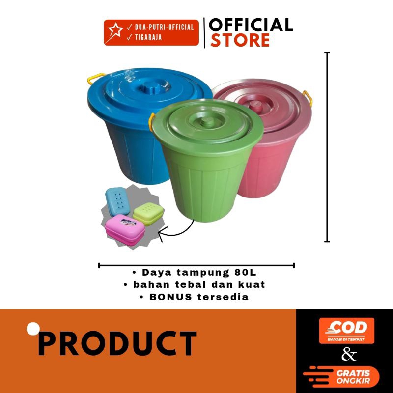 Jual Ember Air 80 Liter / Ember Plastik Besar + tempat sabun/ Ember ...