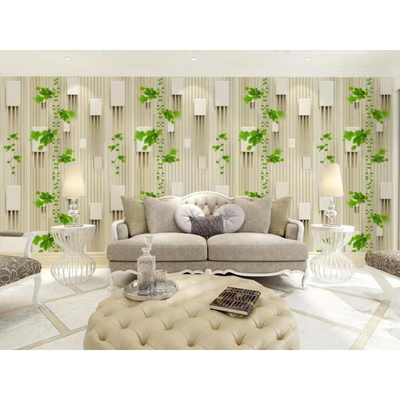 Jual WALLPAPER DINDING MOTIF DAUN RAMBAT PAGAR HIJAU 45 CM x 9 - 10 M ...