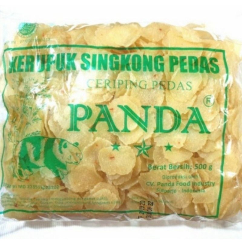 Jual Kerupuk Singkong/Kecipring Cap Panda 500g 1 Dus Isi 20 Bgks ...