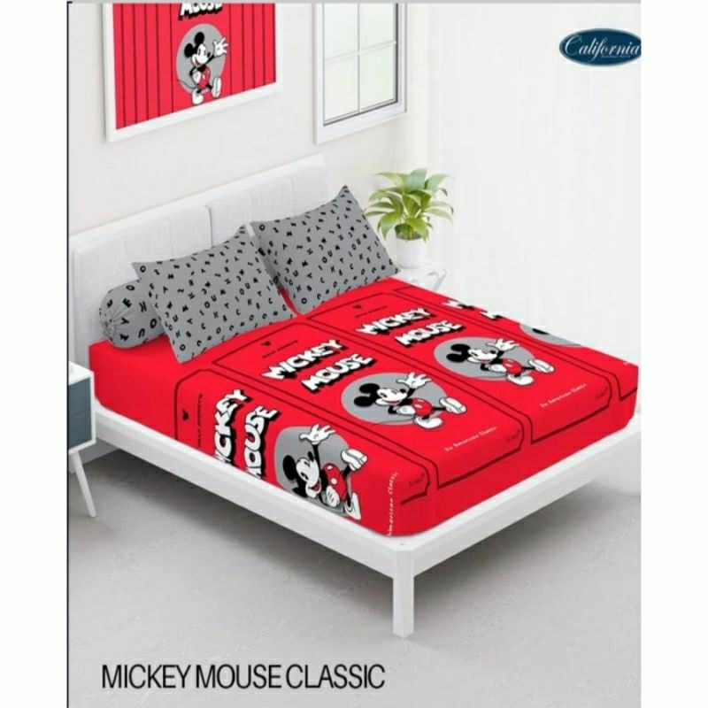 Jual Sprei California 160x200/180x200 motif mickey mouse classic/mickey ...