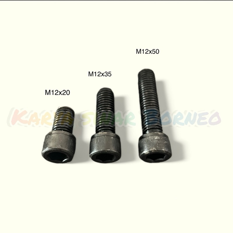 Jual Baut L baja hitam M12 x 20,35,50 ( kunci L ) | Shopee Indonesia