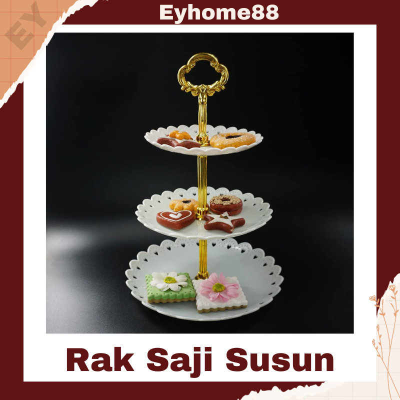 Jual Rak saji kue buah Rak susun tingkat display makanan cemilan untuk ...