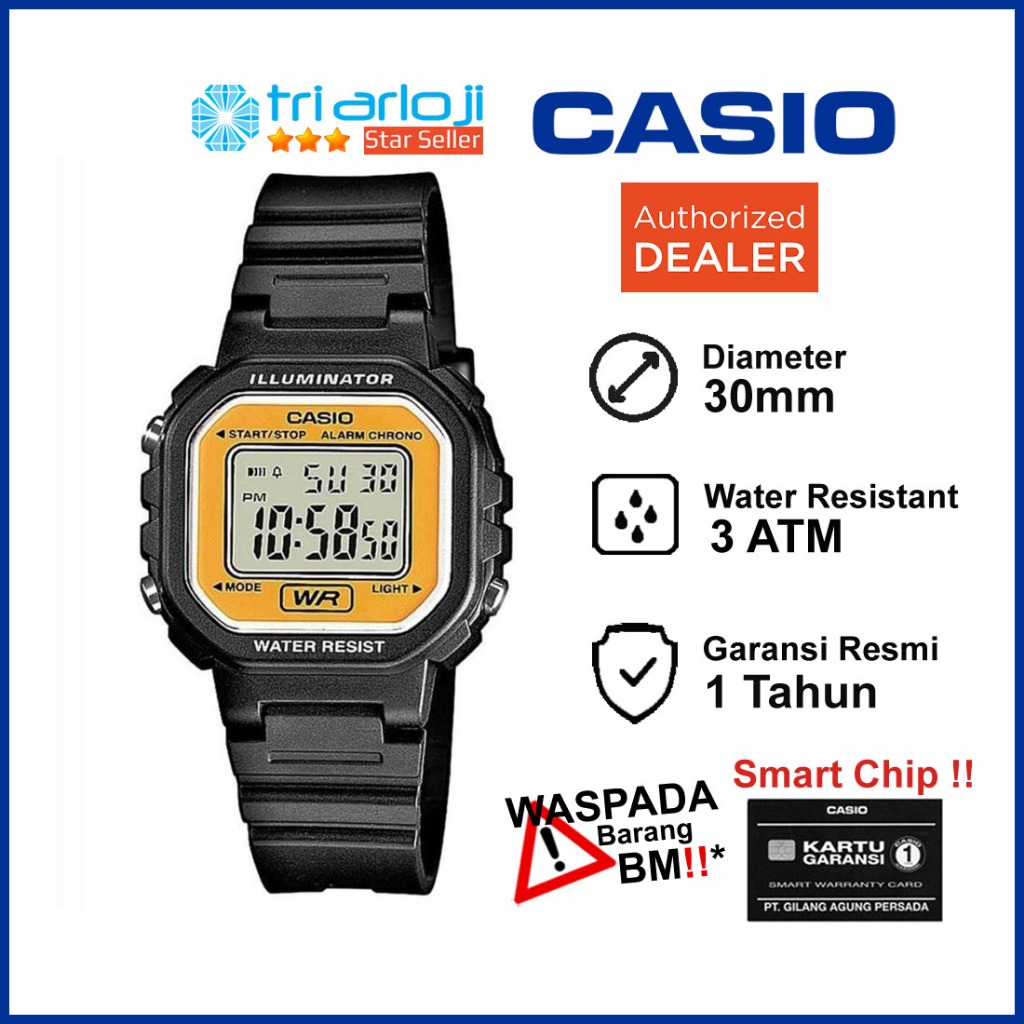 Jual CASIO LA-20WH-9ADF Jam Tangan Anak / Wanita Digital Mini Hitam ...