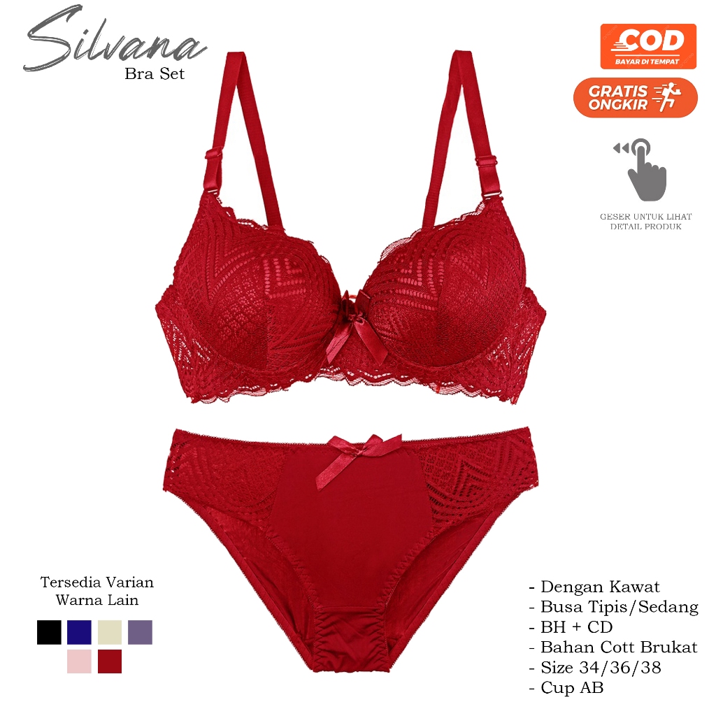Jual SILVANA Bra Set Busa Sedang Kawat ( BH + CD ) Size 34-38 Cup AB Pakaian Dalam Wanita ...