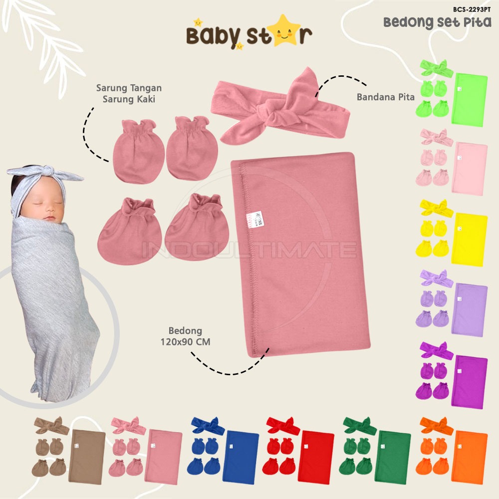 Jual Perlengkapan Bayi Bedong Bayi Bedong Set Topi Bayi Paket Newborn ...