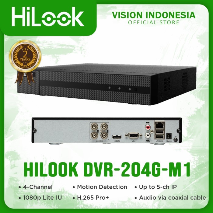 Jual DVR HILOOK DVR-204G-M1 (4 CHANNEL/2MP/H.265 Pro+/H.265 Pro/H.265 ...