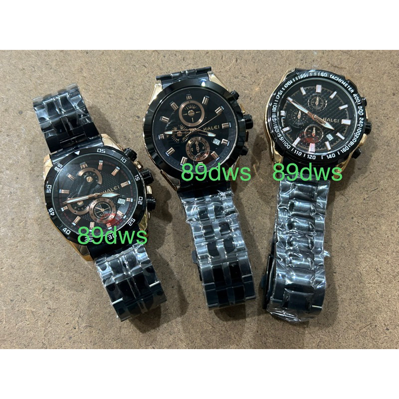 Jual jam halei cowok tanggal aktif hitam rosegold original | Shopee ...