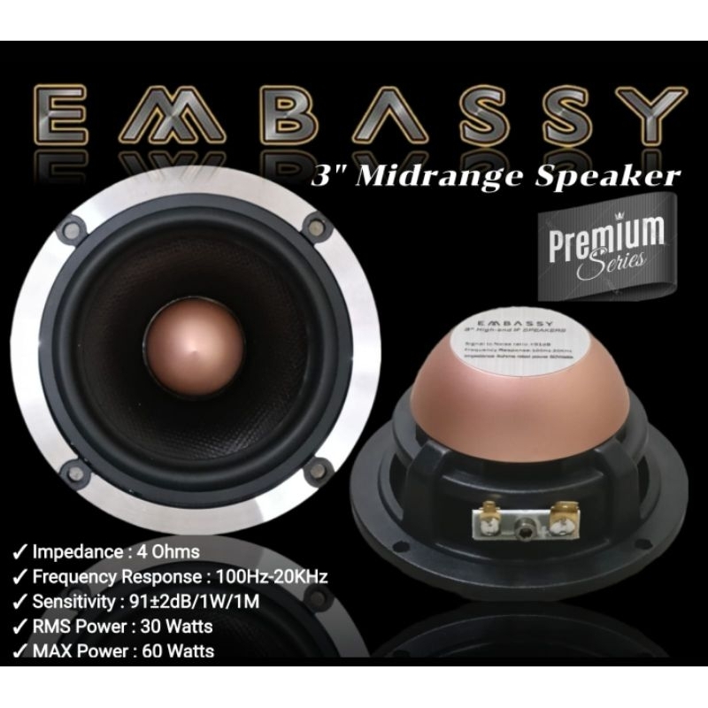 Jual Midrange 3inch Embassy New Model, Sepasang | Shopee Indonesia