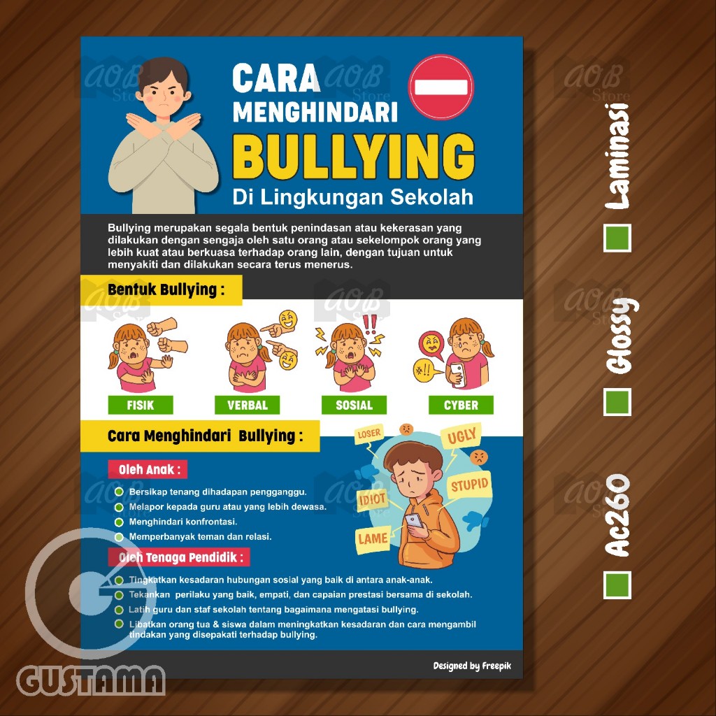 Jual Poster Menghindari Bullying, Poster Edukasi Laminasi Glossy A3+ | Shopee Indonesia