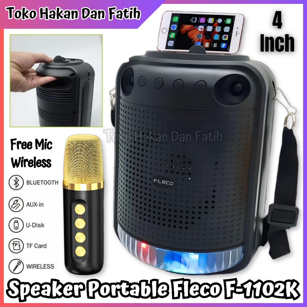Jual Speaker Bluetooth Fleco F-1102K Full bass Gratis Mic Wireless | Fleco speaker bluetooth ...