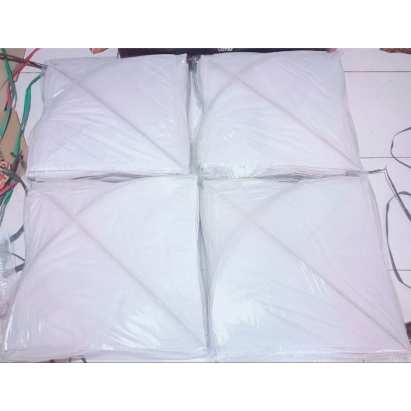 Jual 50pcs layangan kertas polos putih ukuran 58 asli Sukabumi mainan ...