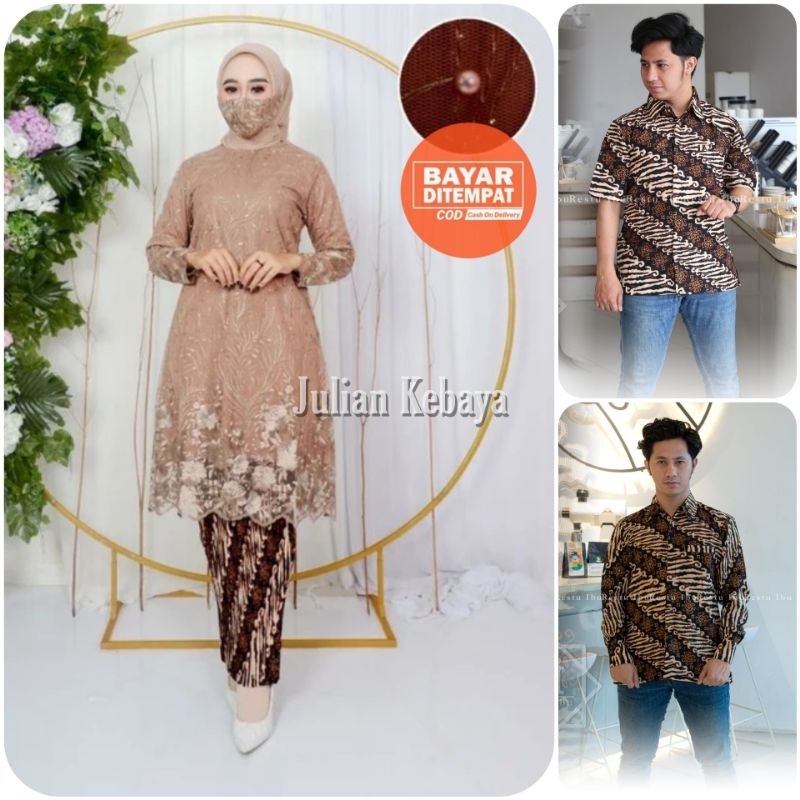 Jual COUPLE KEBAYA MODERN / KEBAYA COUPLE KEMEJA BATIK PRIA / BAJU ...