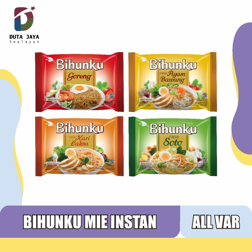 Jual Bihunku Mie Instan Goreng, Soto, Ayam Bawang, Kari Laksa 55 Gram ...