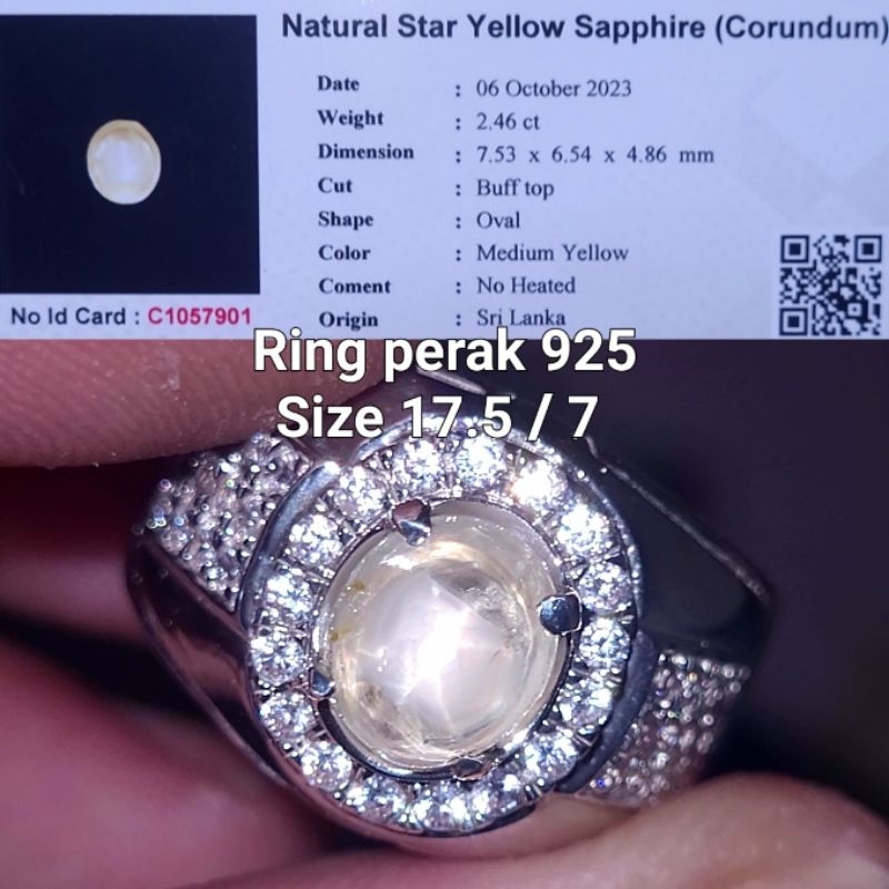 Jual natural yellow sapphire star safir ceylon srilanka yakut kuning ...