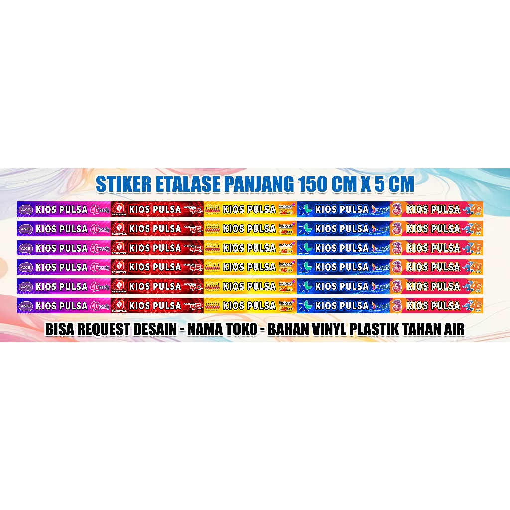 Jual Stiker Etalase Konter Panjang 150 x 5 cm Bahan Stiker Vinyl ...