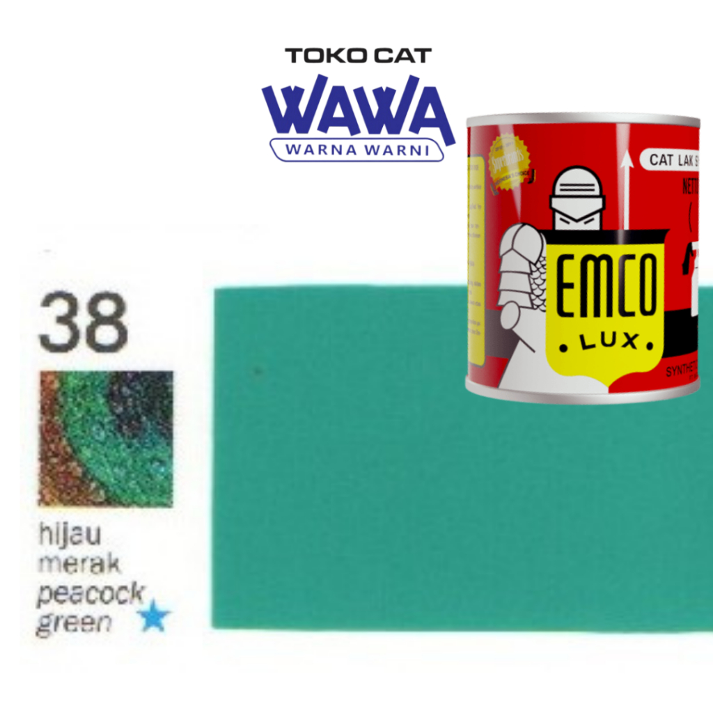 Jual Emco Lux cat kayu dan besi sintetis HIJAU MERAK 38 _"BINTANG"_ 1kg ...