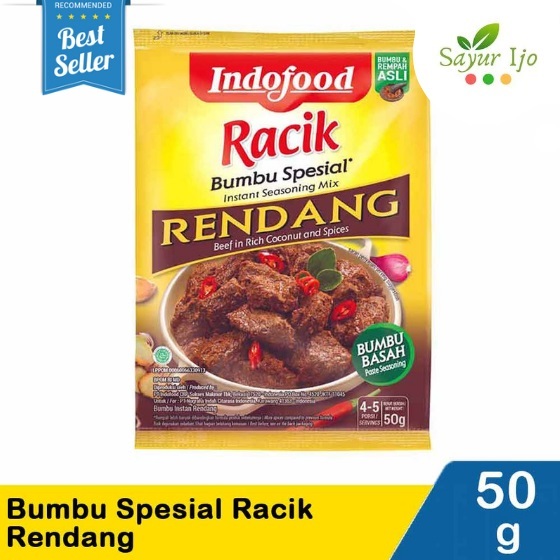 Jual Indofood Bumbu Racik Rendang 50 Gram Beef Coconut Spices Rempah ...