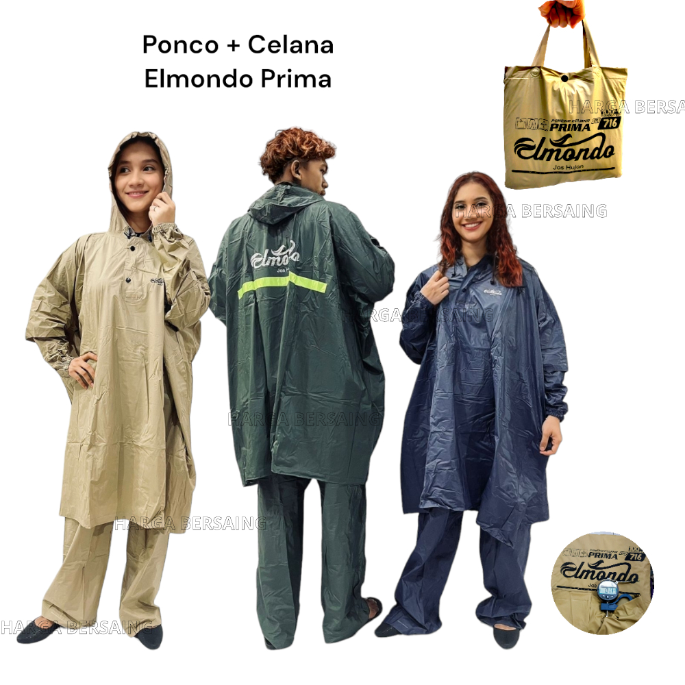 Jual Jas Hujan Ponco Lengan Celana Elmondo Prima 716 Raincoat Mantel Mantol Dewasa Pria Wanita ...
