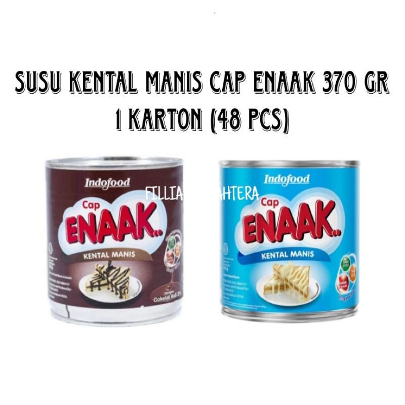 Jual Susu Kental Manis Cap Enaak - SKM Cap Enaak 370 GR x 48 Can Plain ...