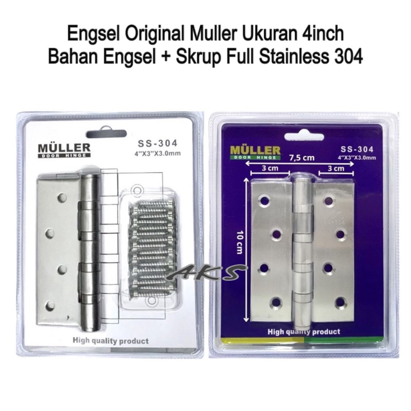 Jual Engsel Muller 5 inch 4 inch 3 inch Stainless 304 Original Engsel ...