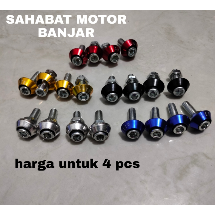 Jual 4 PCS BAUT VARIASI / BAUT L + RING MONEL VARIASI ( ISI 4 BIJI ...