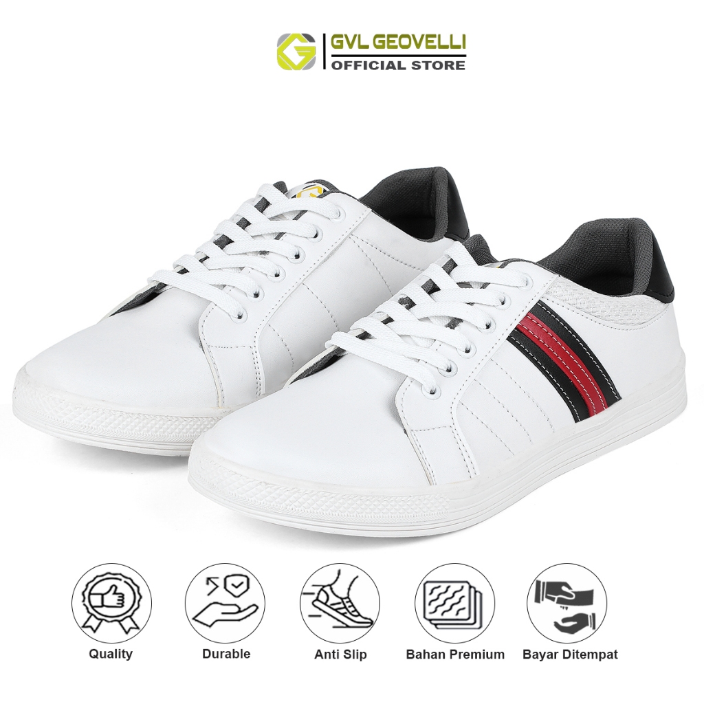 Jual GVL Geovelli Sepatu Sneakers Putih Pria List Webbing Imprevio ...
