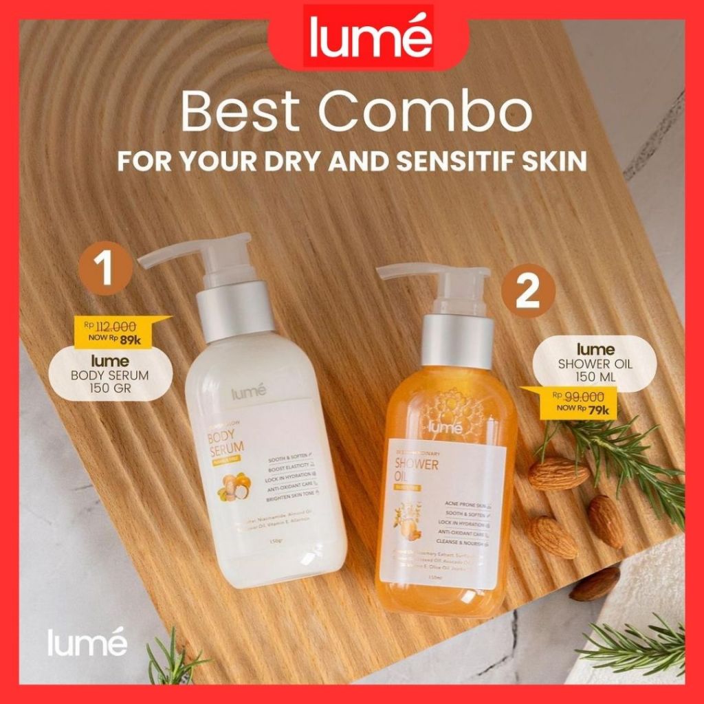 Jual LUME 8x Extraordinary SHOWER OIL GLOW BODY SERUM LOTION LUMECOLORS ...