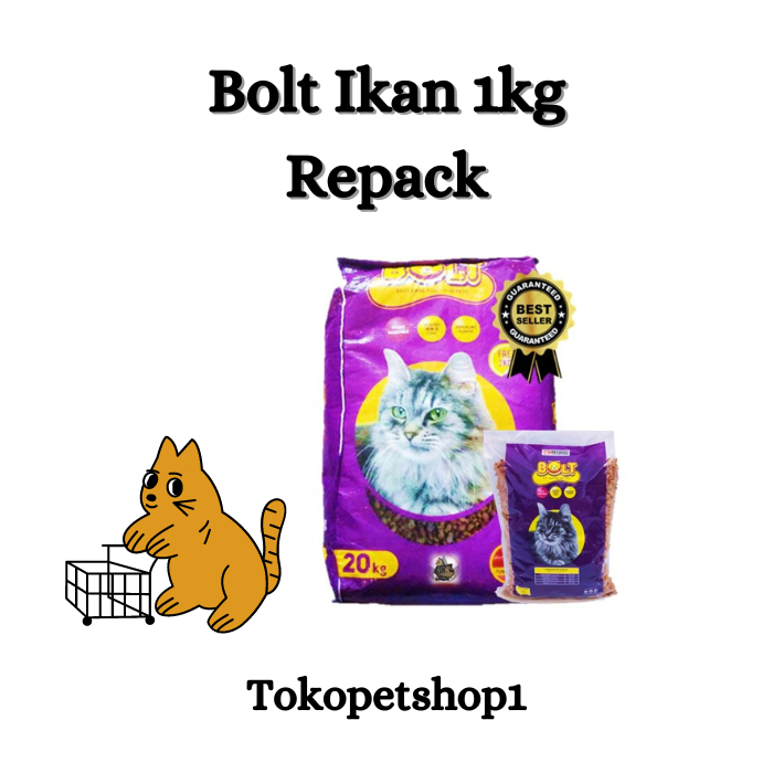 Jual BOLT CAT IKAN 1kg Repack Makanan Kucing Kering | Shopee Indonesia
