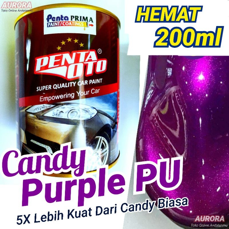 Jual Cat Candytone Purple PU Seperempat Penta Oto Candy Tone Ungu 200ml ...