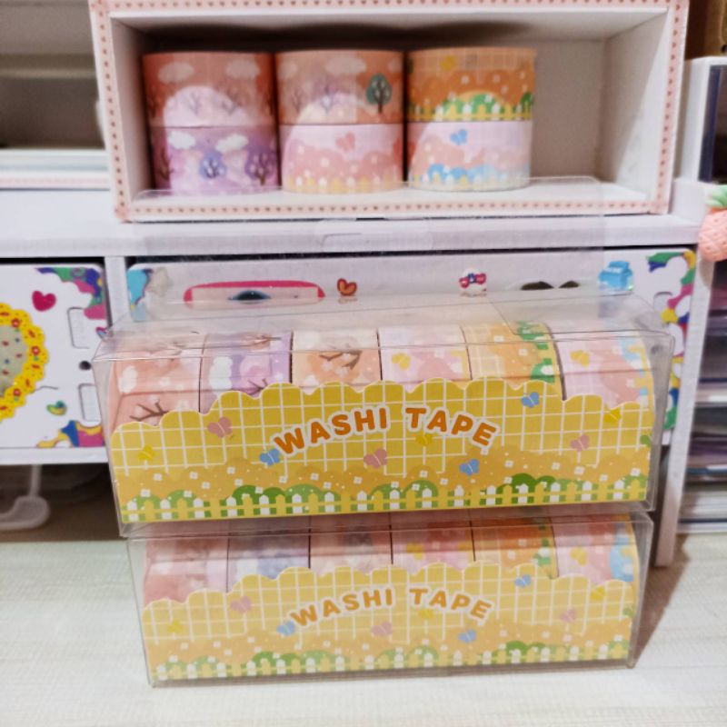 Jual [6 Rolls] Washi Tape Kertas/ Isolasi Kertas Bunga Pohon/ Hiasan ...
