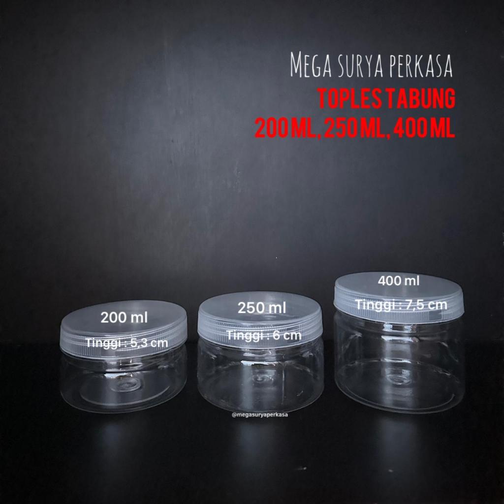 Jual Toples Plastik 200 ml 250 ml 400 ml Toples Tabung 200 ml 250 ml 400 ml silinder hampers ...