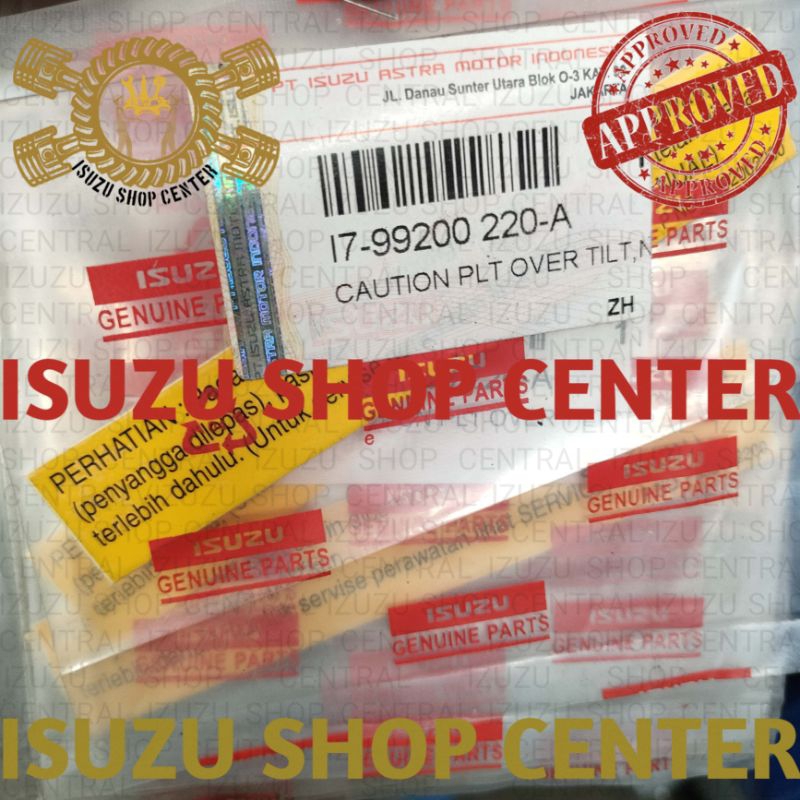 Jual STIKER STICKER DECAL CABIN PERINGATAN ISUZU ELF ORIGINAL ISUZU ...