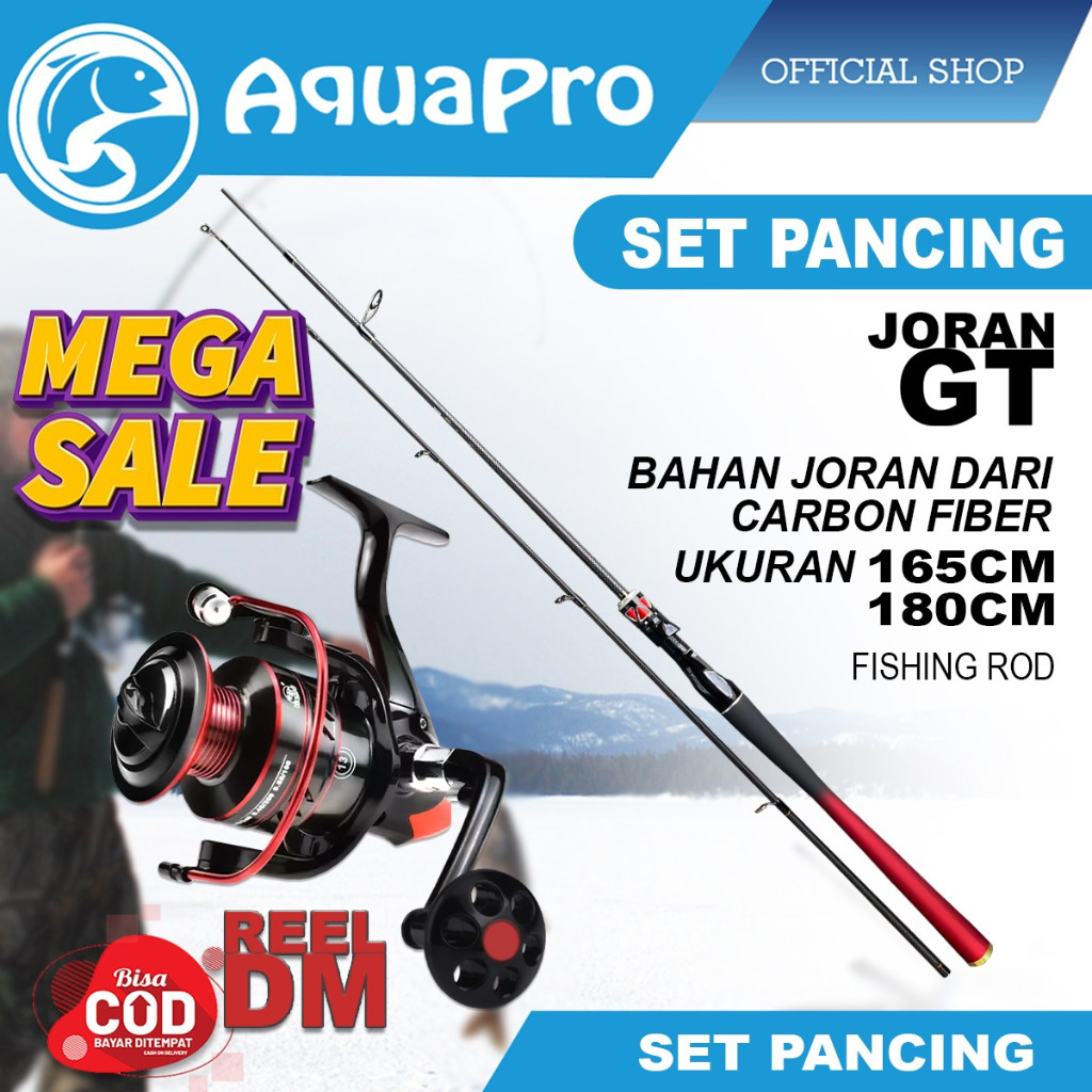 Jual Paket 1 Set Alat Pancing Fishing Spinning Rod GT01 Lure Rod Karbon ...