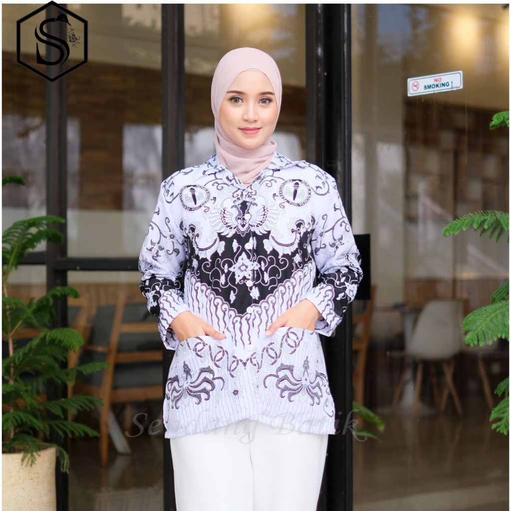Jual Seragaman baju batik PGRI wanita terbaru lapis full furing bahan ...