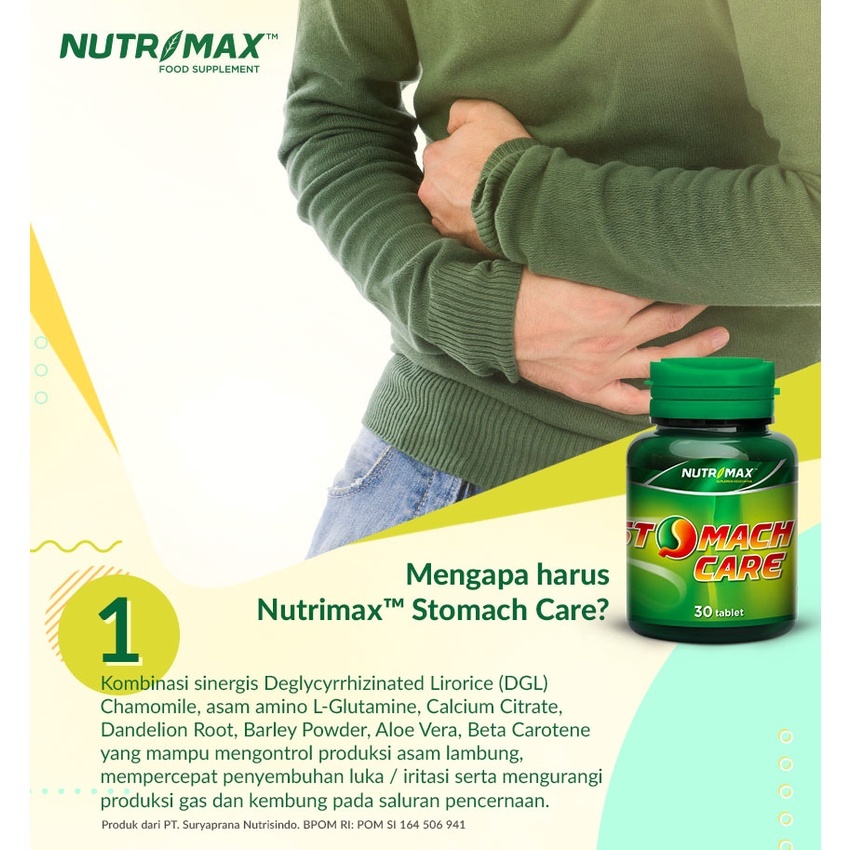 Jual Obat Gerd / Asam lambung Nutrimax Stomach Care Suplemen Kesehatan 30 Tablet | Shopee Indonesia